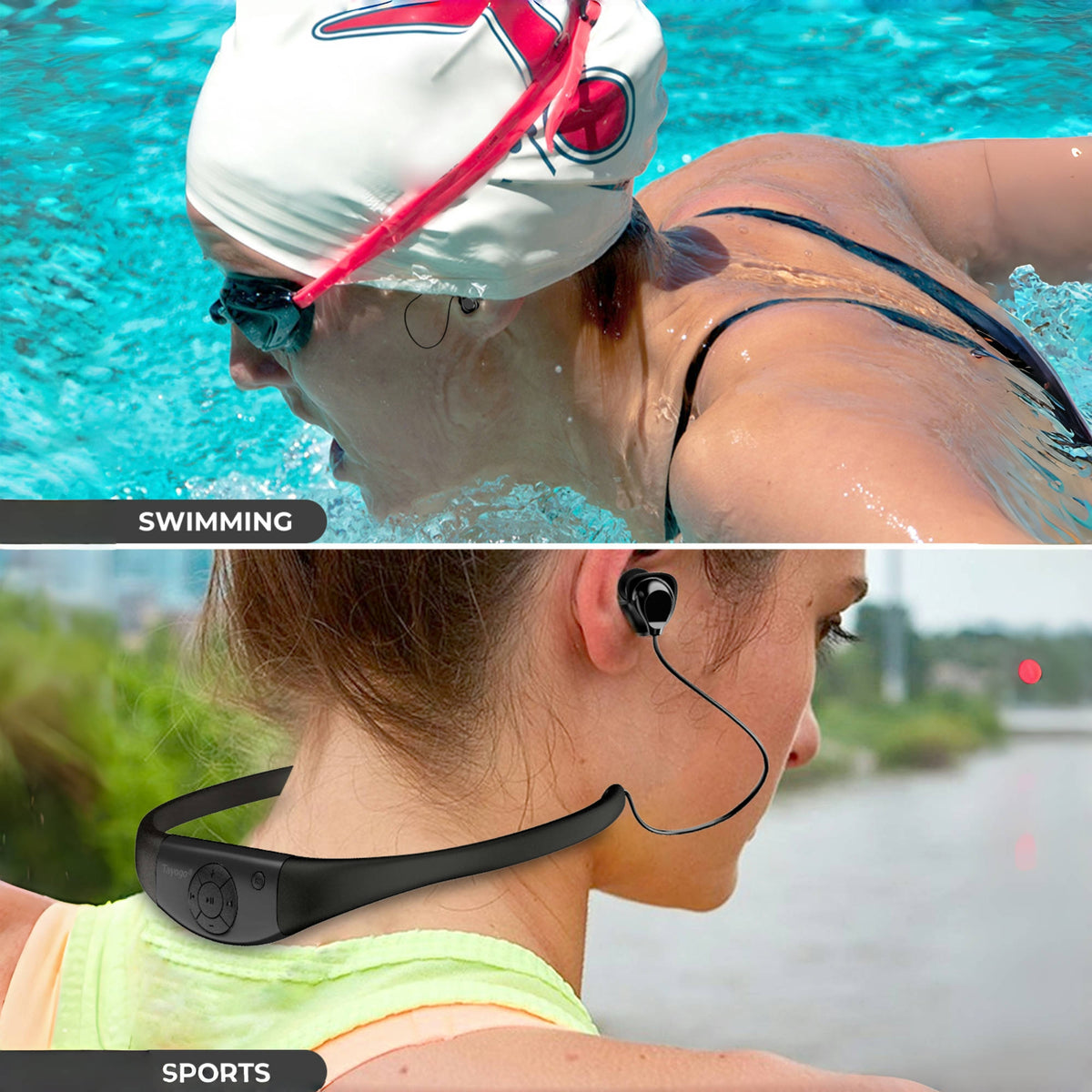Tayogo Waterproof Swimming MP3 Player, with FM radio, 8GB Memory, NO B